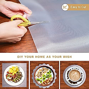 Shelf Liners for Kitchen Cabinets Non Adhesive Drawer Fridge Liner for Shelves, Closet, Refrigerator, Storage, Desks Mats Washable Oil-Proof Pantry Pads Waterproof Protector Shelf Liner