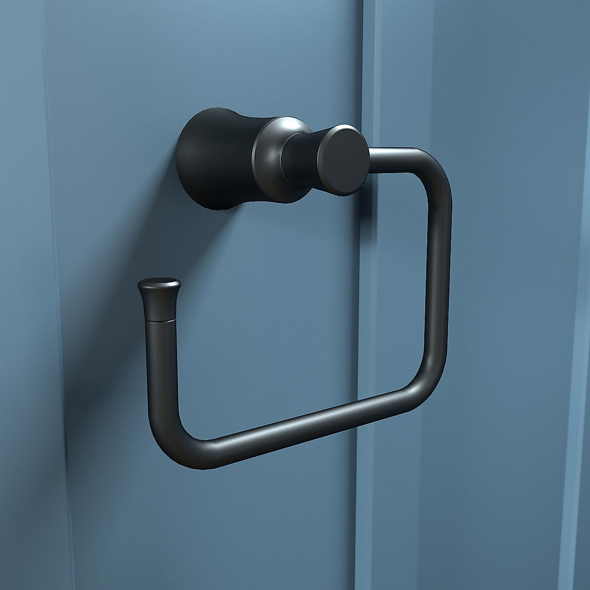 hansgrohe Towel Ring 8-inch Transitional Towel Holder in Matte Black, 04786670