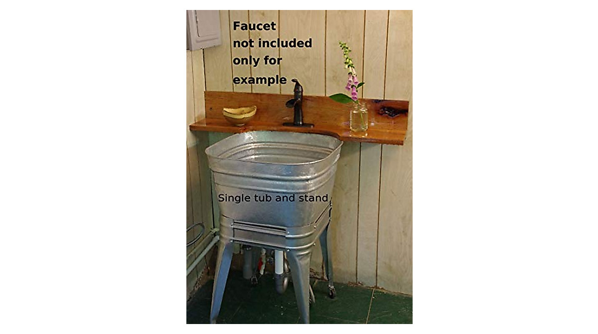 Galvanized Double Wash Tubs with Stand & Drain | Wisemen Trading