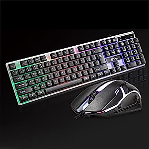 Niaviben Keyboard and Mouse Combo,Keyboard Mouse Set,Wired USB Mechanical Gaming Keyboard with Backlight and Mouse Ergonomic,Apply to Computer (Black)