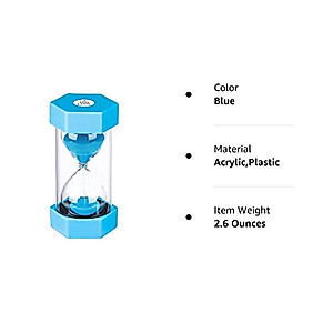 Sand Timer 2 Minute Hourglass Timer： Colorful Sand Clock 2 Minute, Small Blue Sand Watch 2 Minute, Plastic Hour Glass Sandglass Timer for Kids, Games, Decorative, Classroom, Kitchen,Toothbrush Timer