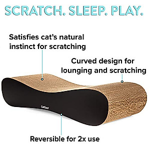 CatGuru Cat Scratcher, Reversible Cat Scratching Pad, Cardboard Cat Scratching Post, Premium Cat Scratch Pad, Durable Cat Scratchers, Cat Scratching Bed, Cat Scratcher Lounge (XXL)