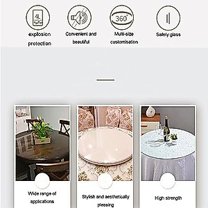 SAGIDAR Round Tempered Glass Round Table Top Round Glass Table Top Replacement, Table Top Tempered Glass Round Table Glass Dining Table, Kitchen Dining Table Top Coffee