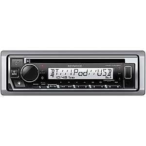 Kenwood KMR-D378BT Marine/Motorsports CD AM/FM Radio, Bluetooth, Amazon Alexa Compatible, SiriusXM Ready, Wireless Streaming - Pandora & Spotify, USB and AUX Input, Variable Color Display