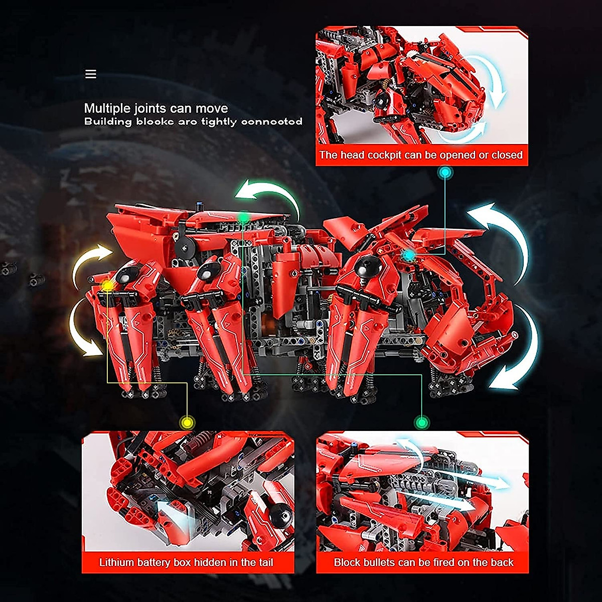 Zcciss Walking Tank (Hexapod) Robot MK-Hexa 20005 Building Kit;Awesome Programmable Engineering Mechanical Military Walker Toy Model Set