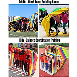5PCS Teamwork Games Playing Run Mat Kids Adult Teamwork Outdoor Carnival Field Day Fun Running Game with Storage Bag (Size : Adult-20M/26FT)