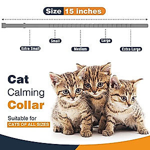 3 Packs Calming Collar for Cats, Pheromone Calm Collar Long-Lasting 30 Days Efficient Relieve Anxiety Stress Help Relaxing Comfortable Cat Calming Collars for Kittens Adjustable Breakaway Design Gray
