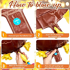 Gemscream 18 Pcs Thanksgiving Foil Balloons Set Large Happy Fall Balloons Maple Leaf Pine Cones Pumpkin Leaf Turkey Squirrel Thanksgiving Balloons for Autumn Theme Festival Party Supplies