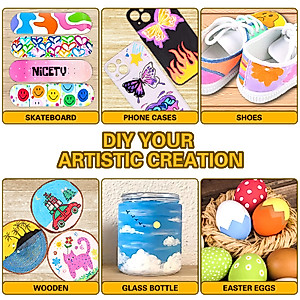 NICETY 72 Colors Acrylic Paint Pens Paint Markers, Extra Fine Tip Point Acrylic Paint Pens for Rock Painting, Canvas, Wood, Ceramic, Glass, Stone, Fabric, DIY Crafts & Art Supplies