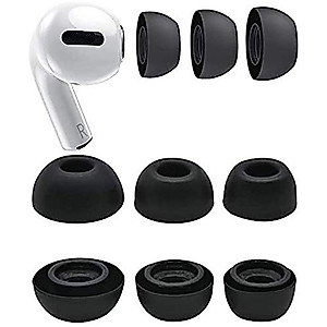 Zotech Replacement 3 Pairs Silicone Ear Tips for Airpods Pro (S/M/L) (Black)