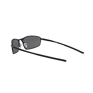 Oakley Men's OO4141 Whisker Oval Sunglasses, Satin Black/Prizm Black Polarized, 60 mm