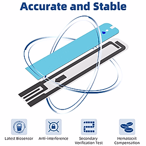 Metene TD-4116 Blood Glucose Test Strips, 300 Count Test Strips for Diabetes, Use with metene TD-4116 Blood Glucose Monitor Only(No Monitor)