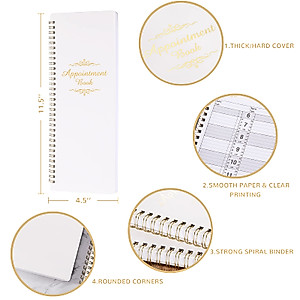 Appointment Book – Undated Salon Appointment Book, 15 Minute Intervals Day Planner, 4.5’’ x 11.5’’ Daily＆Hourly Schedule Book, 2 Column＆200 Pages, Strong Twin-Wire Binding, Hardcover, SPA Organizer