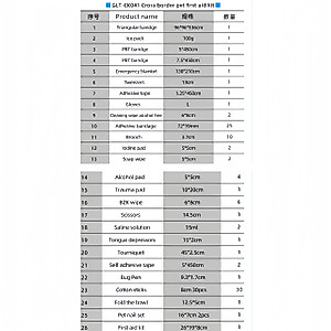 GongXueShu Dog First Aid Kit Home Travel Car First Aid Kit Emergency Kit Dog Travel Accessories – Pet Camping Essentials 101 Pieces with Thermometer and Mini First Aid Pouch & Emergency Collar, Red