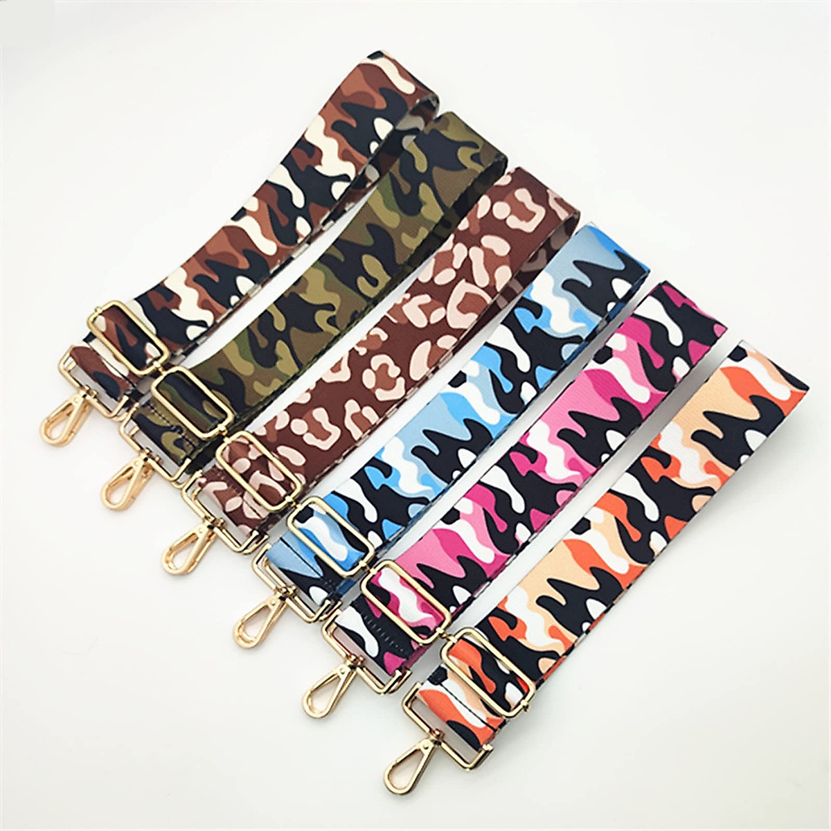 Beacone Purse Strap Replacement Wide Shoulder Strap Adjustable Crossbody Handbag Purse Strap Belt (Cow Pattern-Blue)