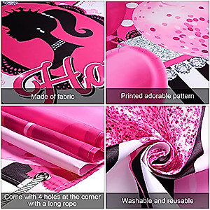 Princess Birthday Party Backdrop Pink Birthday Backdrop Princess Theme Backdrop Princess Photography Background Party Banner Girl Party Props Birthday Decorations Photo Booth for Girl Party Favor