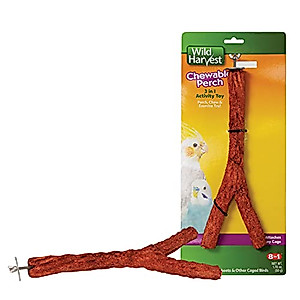 Wild Harvest Chewable Perch, 1.76 Ounce, Activity Toy and Treat for Cockatiels and Parakeets