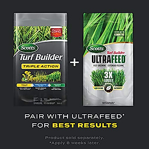 Scotts Turf Builder Triple Action - Combination Weed Control, Weed Preventer, and Fertilizer, 50 lbs., 10,000 sq. ft.