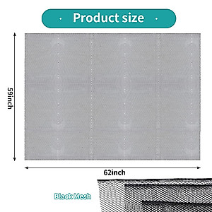 FSWCCK Black Mesh Fabric, 62 x 59 Inch Soft Mesh Netting Slightly Stretchy for Shopping Bag, Backpack Pocket and Straps and Netting Clothes