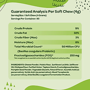Probiotic Chews for Dogs Gut Health | Tasty Pre and Probiotics for Dogs Digestive Health with Pumpkin Dog Probiotics and Digestive Enzymes | NASC Certified & Made in The USA | 90 Chews