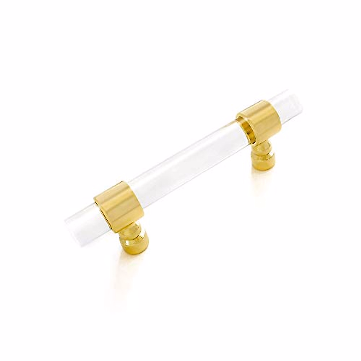 LBFEEL Crystal Cabinet Knob Pulls 4 Pack 2 1/2" Centers Acrylic Drawer Pulls Clear Dresser Knob Handle Furniture Hardware 64mm