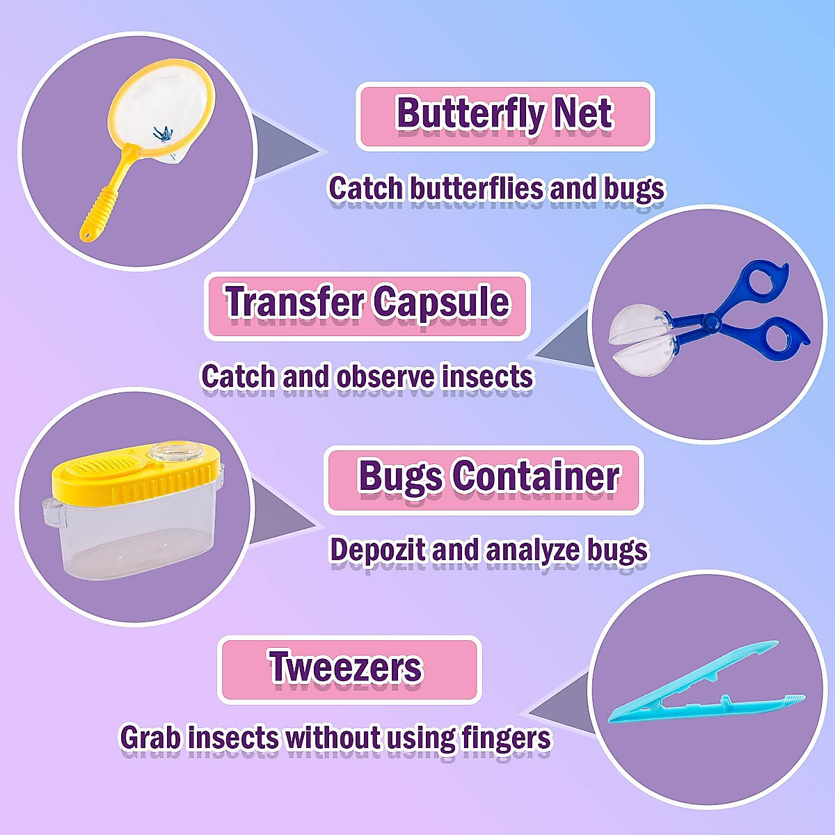 Kidz Xplore Outdoor Explorer Set - Bug Catching Kit Nature Exploration Children Outdoor Games Mini Binoculars Kids, Compass, Whistle, Magnifying Glass, Adventure, Hunting, Hiking Educational Toy