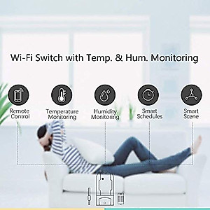 Sonoff TH16 Temperature and Humidity Monitoring WiFi Smart Switch for DIY Smart Home,Compatible with Alexa(16A)