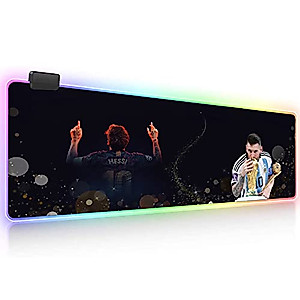 Champion World Cup RGB Soft Gaming Mouse Pad Large Oversized Glowing Led Extended Mousepad Non-Slip Rubber Base Computer Keyboard Pad Mat