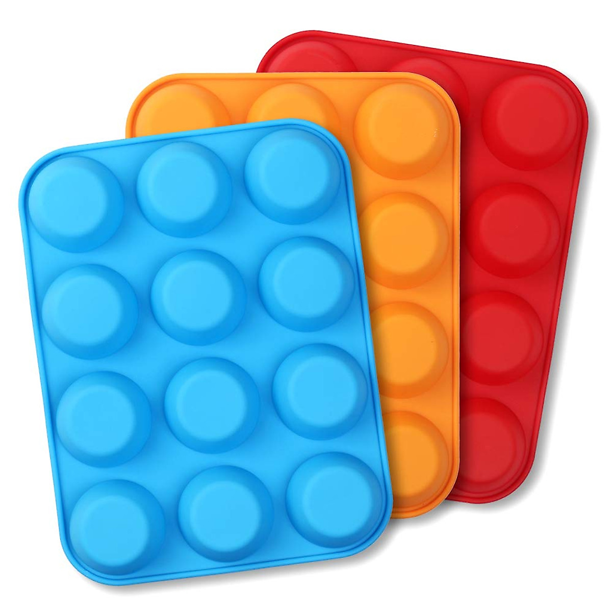 Cozihom 12 Cups Silicone Muffin Pan and 24 Cups Mini Size Silicone Muffin Pan