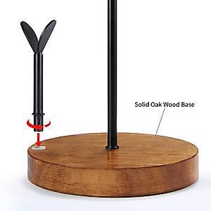 TJ.MOREE Farmhouse Paper Towel Holder Countertop, Wood Paper Towel Holder Stand, Easy One-Handed Tear Rustic Paper Towel Holder for Kitchen Dining Table Home Decor