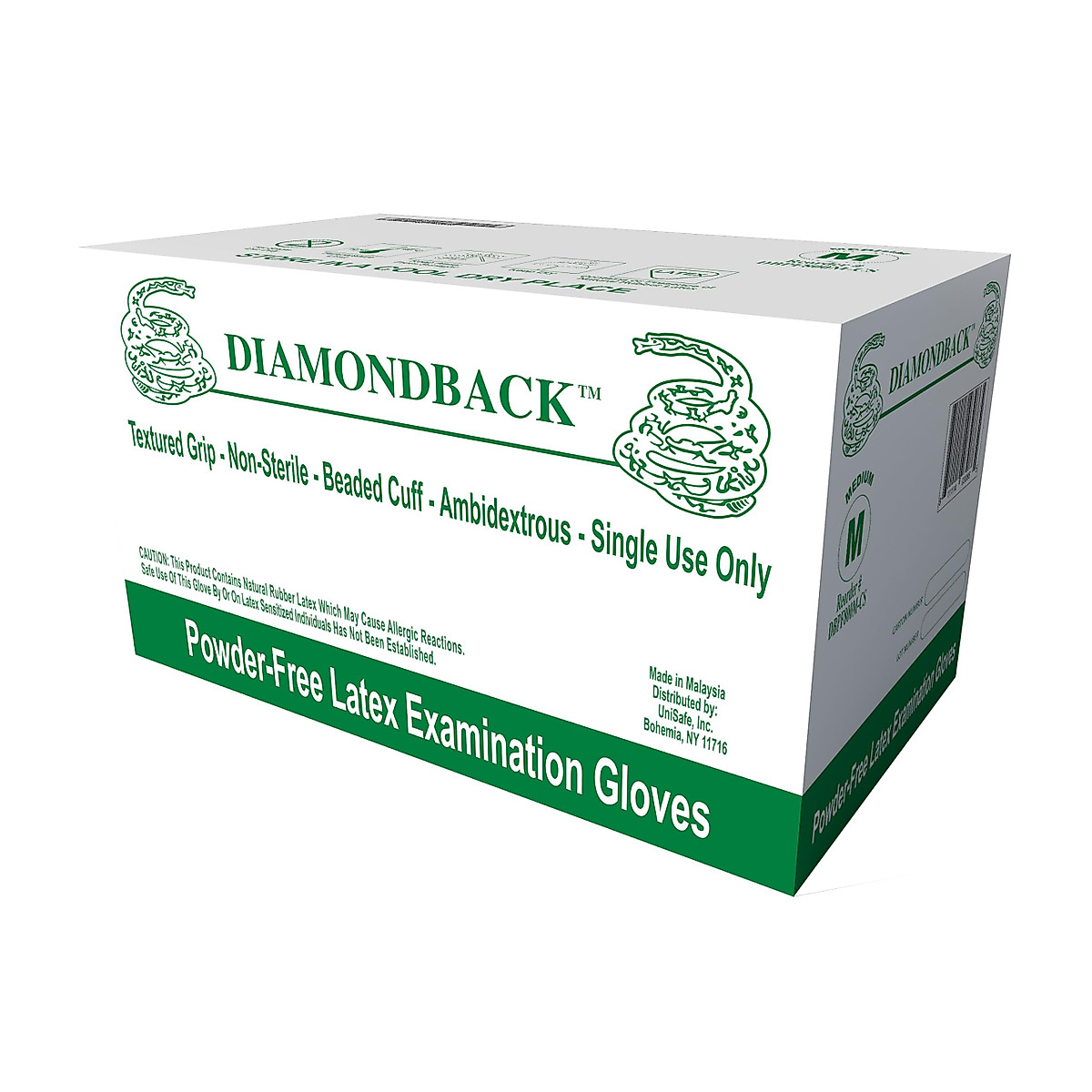 DIAMONDBACK Heavy Duty Latex Exam Gloves, Textured Grip, Powder Free, 8 Mils Thick (1000, Medium)