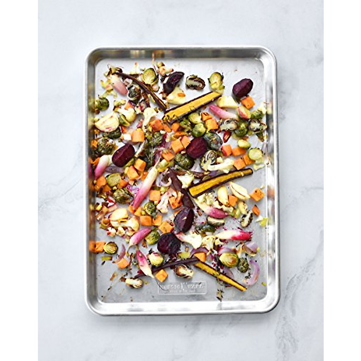 Nordic Ware Natural Aluminum Commercial Baker's Half Sheet, 2-Pack, Silver and Nordic Ware Naturals Big Sheet, Silver