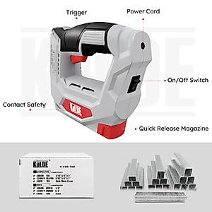 KeLDE 2 in 1 Cordless Staple Gun/Nail Gun Kit, 2000mAh Li-ion Rechargeable Stapler Battery Power Staple Gun for Upholstery, Wood, Furniture DIY with 900pc T50 Staples and 300pc 5/8" Nails