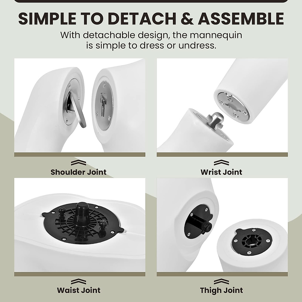 GOFLAME Female Mannequin Full Body, 69 Inches Realistic Mannequin Torso with Adjustable Postures & Detachable Body Parts, Sturdy Metal Base, Dress Model for Window Display, Exhibition, Drawing Office