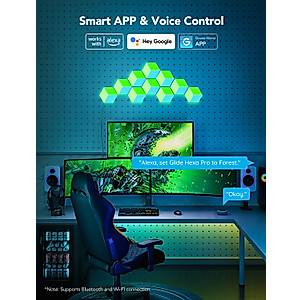 Govee Glide Hexa Pro Light Panels, RGBIC 3D Hexagon Wall Lights, Wi-Fi LED Creation Light with Music Sync, Works with Alexa Google Assistant for Living Room, Bedroom, Gaming Rooms, 10 Pack