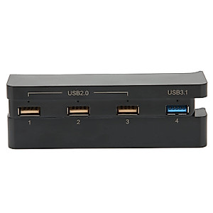 for PS4 Slim Gaming Console Hub, USB2.0 x 3+USB3.0Expansion Adapter, High Speed USB Hub Adapter, Plug and Play, USB Charger Controller Splitter, Compatible USB 3.1/2.0