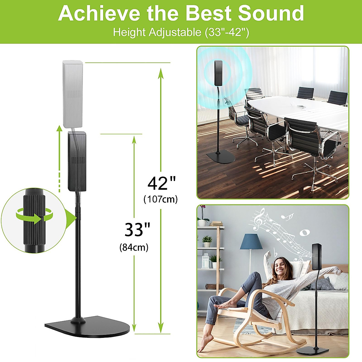 Pack of 2 Adjustable Stand for Bose Speaker Stand, for Bose OmniJewel Lifestyle 650, Surround Speaker 700, Surround Sound Speaker Stand for Bose Omnijewel Speaker Stands with OmniJewel Bracket