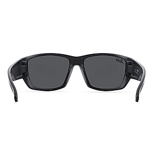 Hobie Bluefin Polarized Rectangular Sunglasses, Satin Black Frame/Grey Lens, OSFA