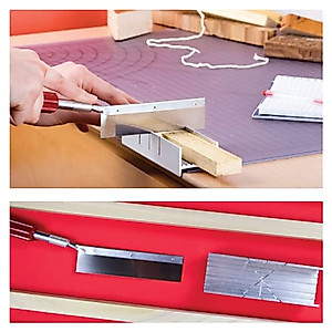Excel Blades Metal Mitre Box Set with Heavy Duty K5 Handle and Razor Pull Saw Blade, Small Mitre Box and Saw with 2 Cutting Angles for Wood and Soft Metal