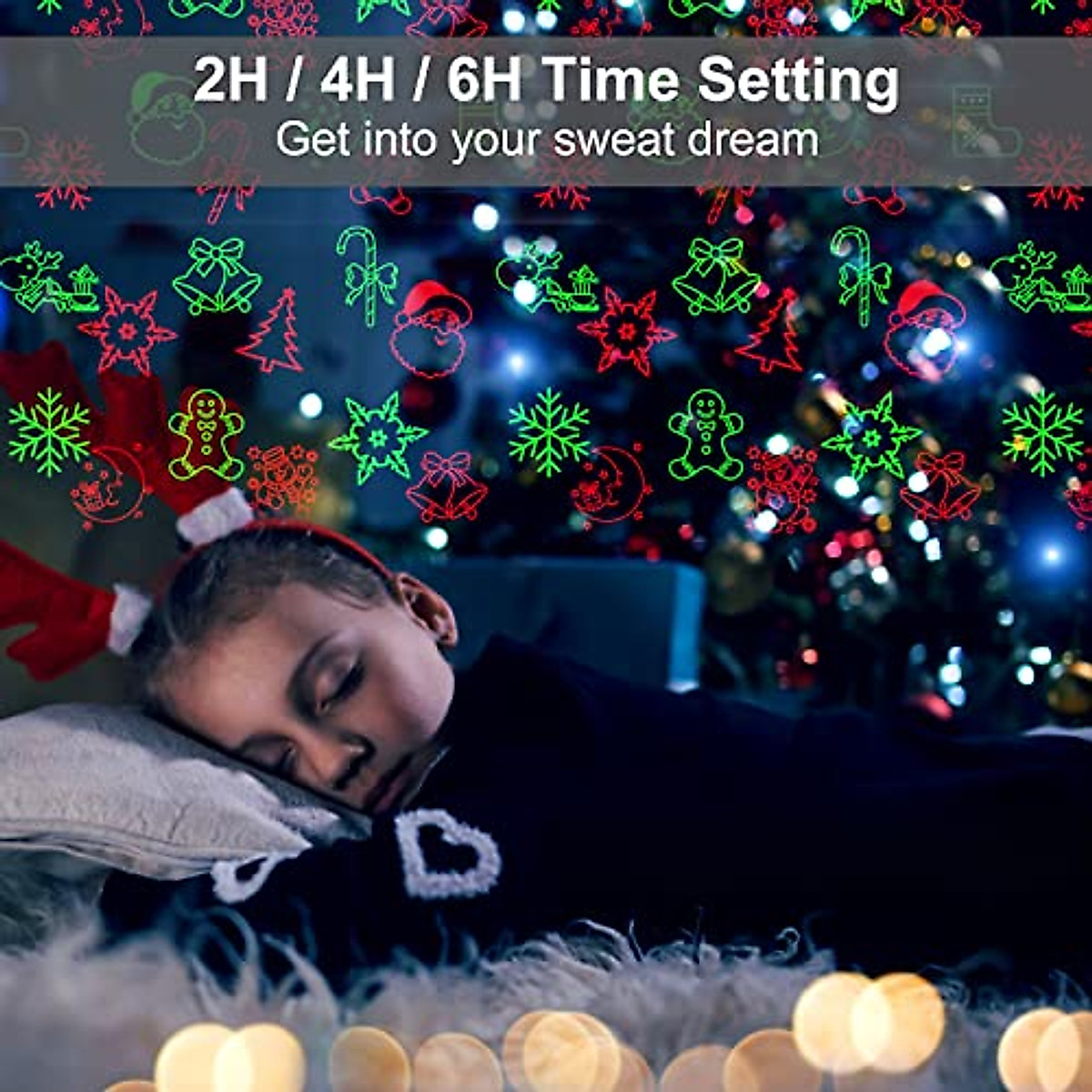 Christmas Lights Outdoor Laser Projector Waterproof Outside Xmas Projection Light Show Led Spotlight Display Lazer Landscape Lighting with Remote for Holiday Yard Garden Decorations