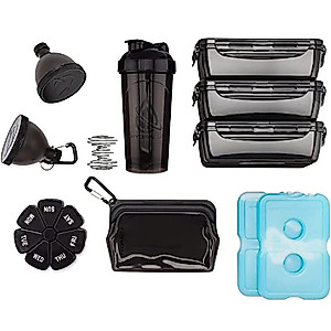 Hydra Cup Insulated Meal Prep Lunch Bag - Food Containers, Shaker Bottle, Luggage Sleeve, Ice Packs, Protein Funnels, For Travel, Work, Gym, Keep Food Hot or Cold