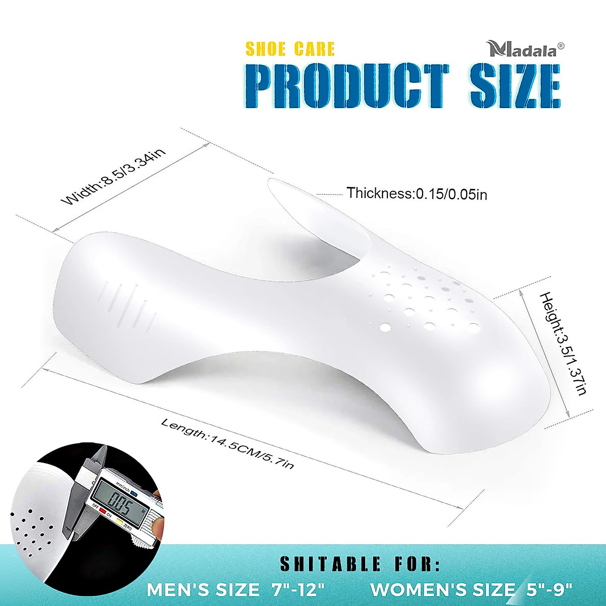 Madala 2 Pair Crease Protector for Air Force Shoes, Sneaker Shoes Protectors, Crease Guards Anti Crease Shoes Protector, Anti Wrinkle Shoes Crease Protector, No Crease Shoe Inserts for Men's 7.5-12