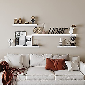 Veefos Floating Shelf Bathroom Shelf Wall Mounted, Metal Small Wall Shelf Bathroom Storage Shelf Bathroom Organizer for Vanity, Aluminum, White(1 Pack, 11.6 inch)