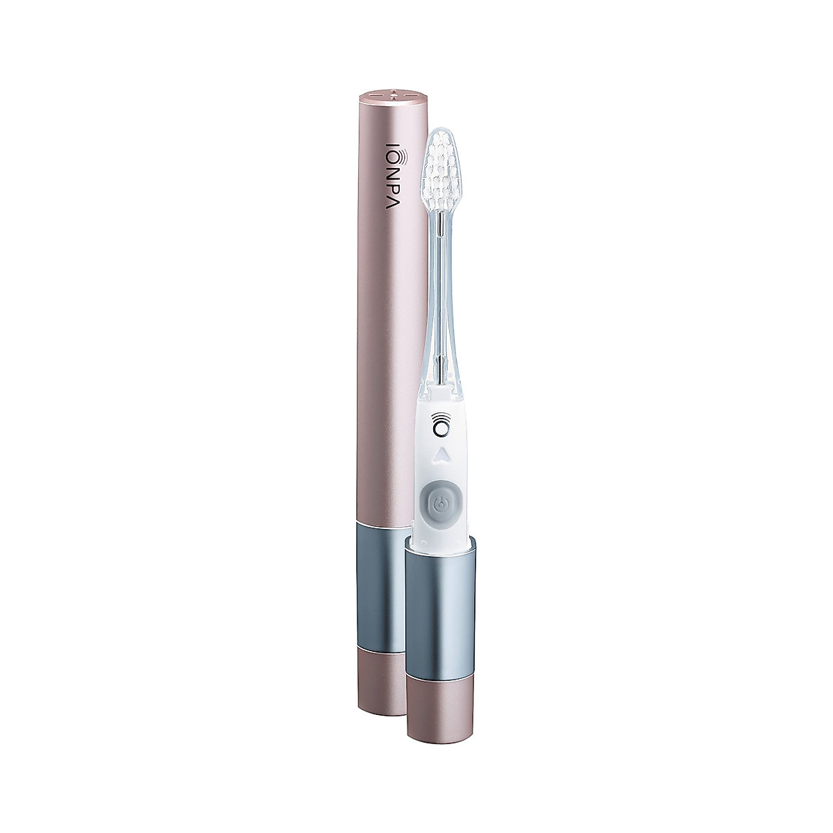 IONIC KISS IONPA DM Pink Compact Ionic Power Electric Toothbrush with Travel Cap, Brushing Timer, 2 Modes, 2 Soft Extended Filament Brush Heads Made in Japan, KISS You Outdoor DM-011PG