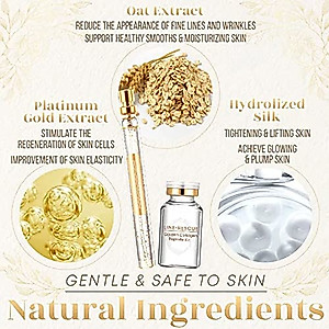 InstaLift Protein Thread Lifting Set, Soluble Protein Thread and Nano Gold Essence Combination, Absorbable Collagen Thread for Face Lift, Reverse Collagen Serum for Face (With 5 x Protein Thread)