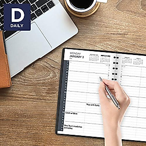 2022 Daily Appointment Book & Planner by AT-A-GLANCE, 5" x 8", Small, Black (7080005)