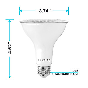 LUXRITE 12 Pack LED PAR30 Flood Light Bulb, 75W Equivalent, 3000K Soft White, 850 Lumens, 11W Dimmable, Indoor Outdoor Spotlight Bulb, Wet Rated, E26 Standard Base, UL Listed