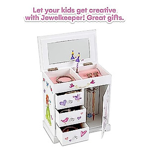 Jewelkeeper Unicorn Musical Jewelry Box with 3 Pullout Drawers, Fairy Princess and Castle Design, Dance of the Sugar Plum Fairy Tune