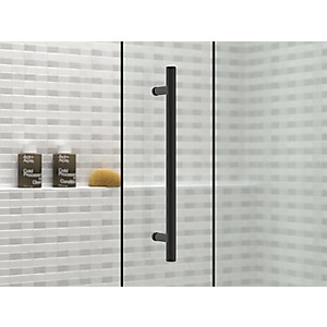 KOHLER 702419-L-BL LEVITY™ PLUS 5/16 BATH DOOR 62x59-5/8 with Vertical Ladder Handle in Matte Black