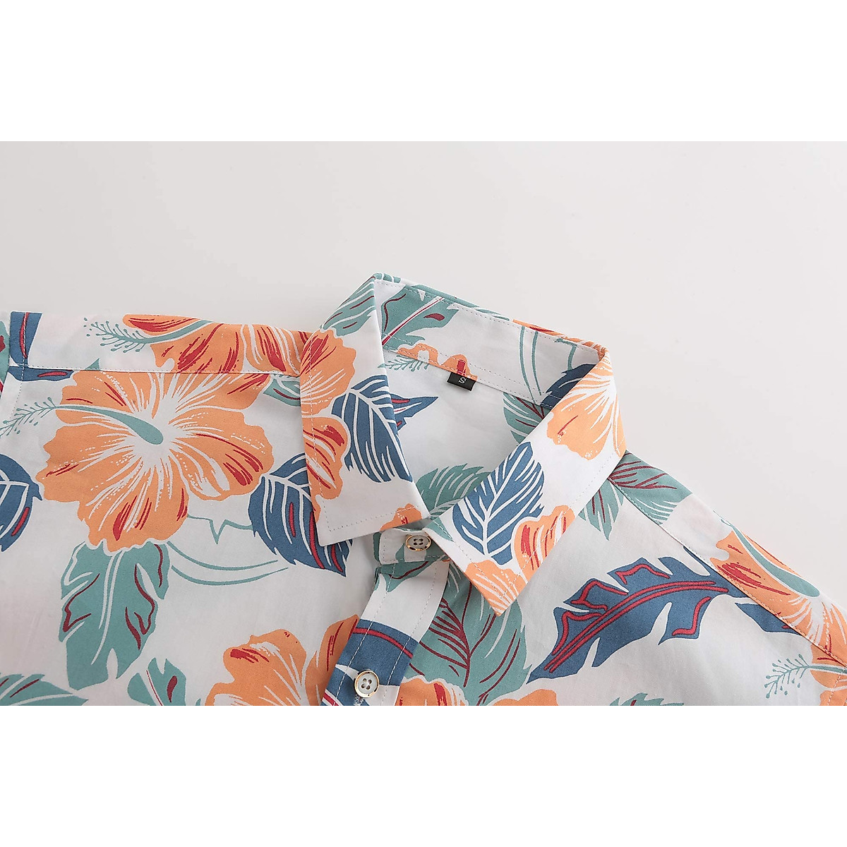 Dioufond Men Hawaian Shirts Short Sleeve Aloha Hawaii Tropical Shirt White Hawaiian L